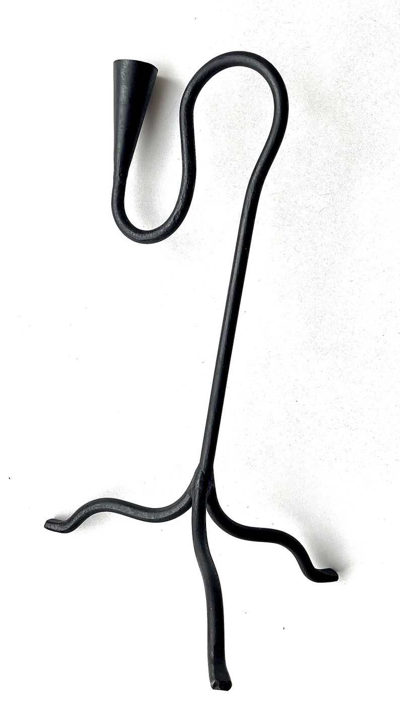 Forged Standing Candlestick, Wrought Iron, Hand Forged, Gift, Decor ...