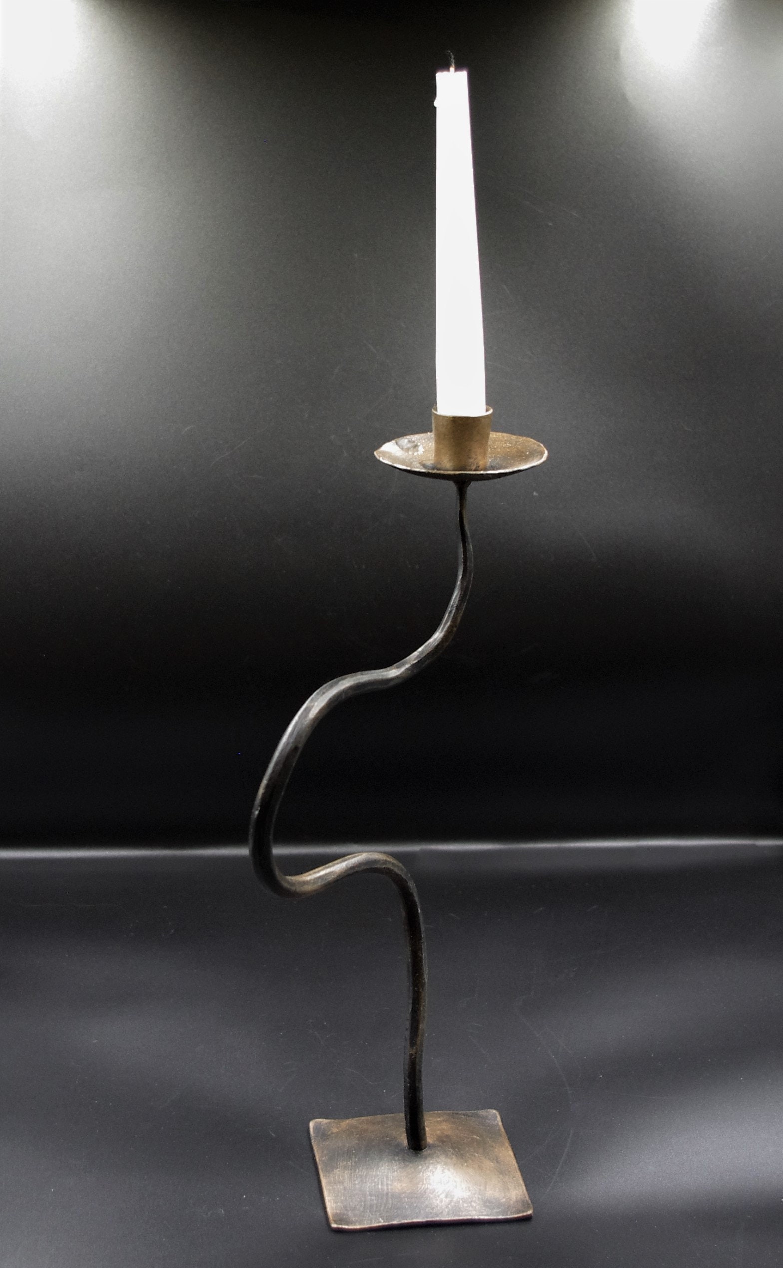 Forged Standing Type Candlestick Wrought Iron Hand Forged - Etsy Canada