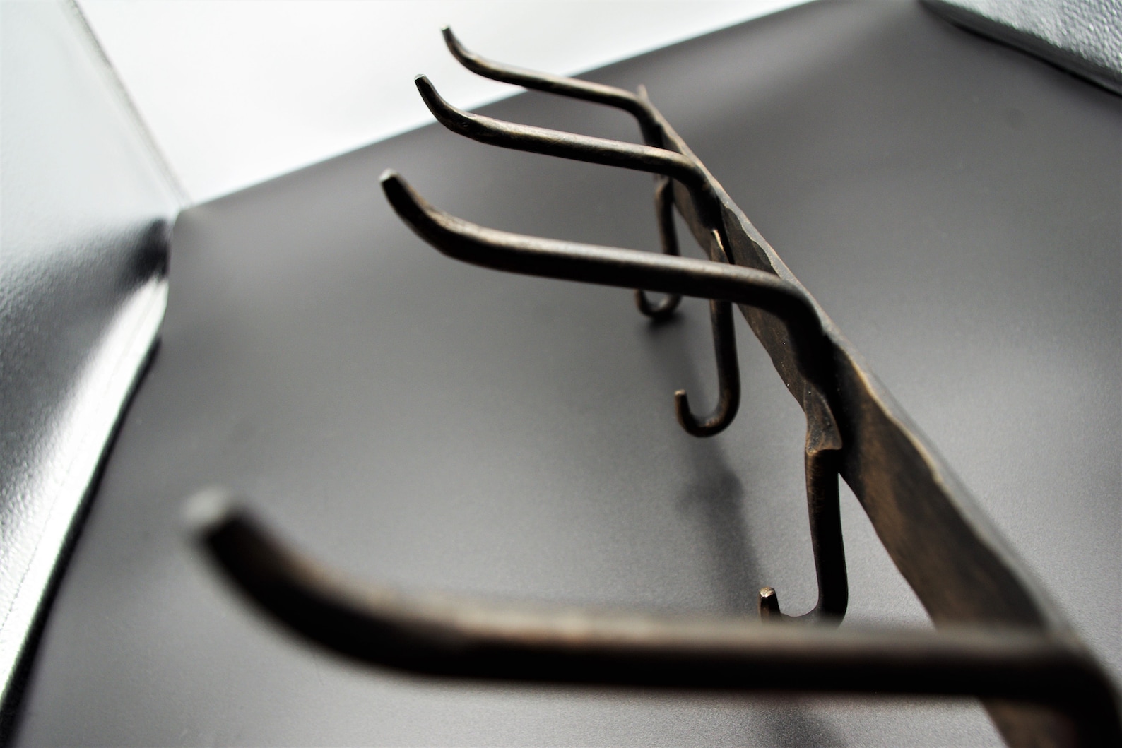 Coat Rack Wall Mounted | Hand Forged | Wrought Iron | Black and Golden ...