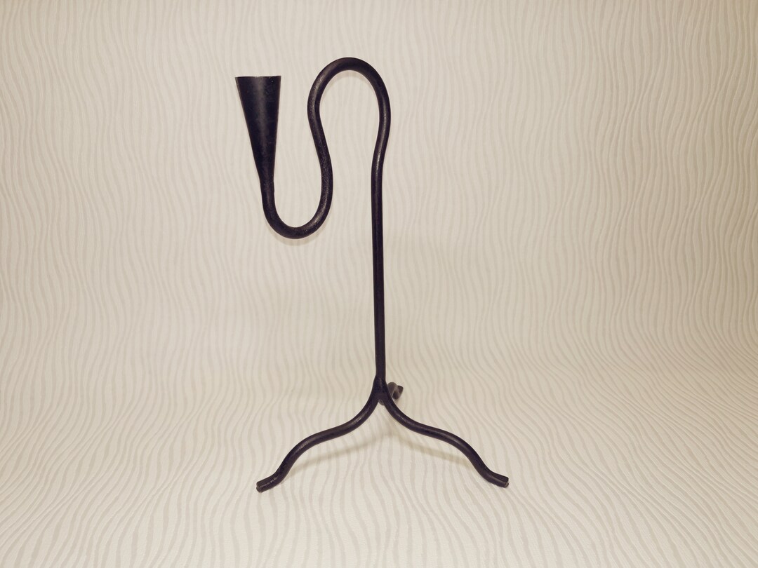 Forged Standing Candlestick, Wrought Iron, Hand Forged, Gift, Decor ...