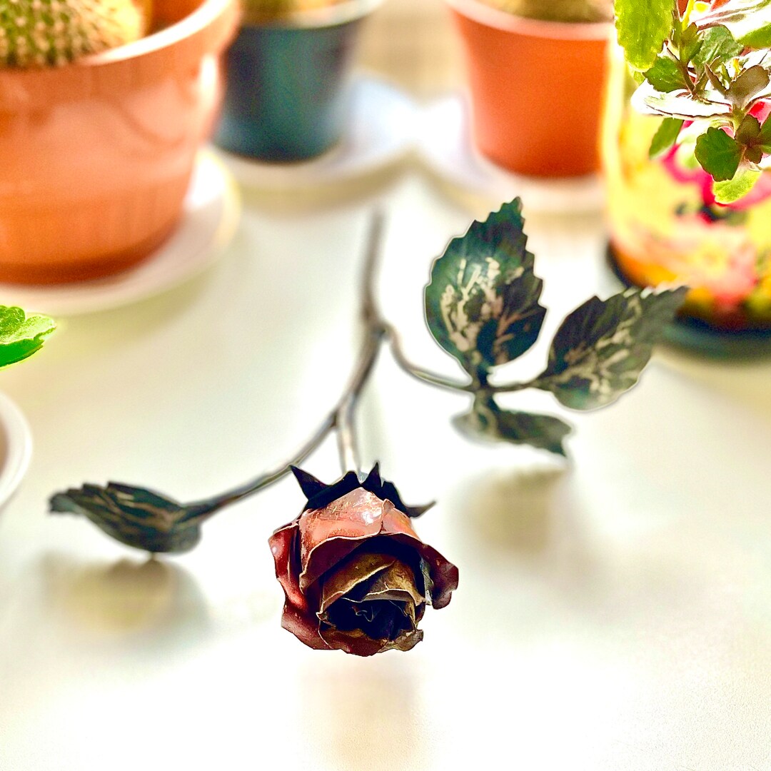 Metal Forged Rose, a Charming Gift Idea - Etsy