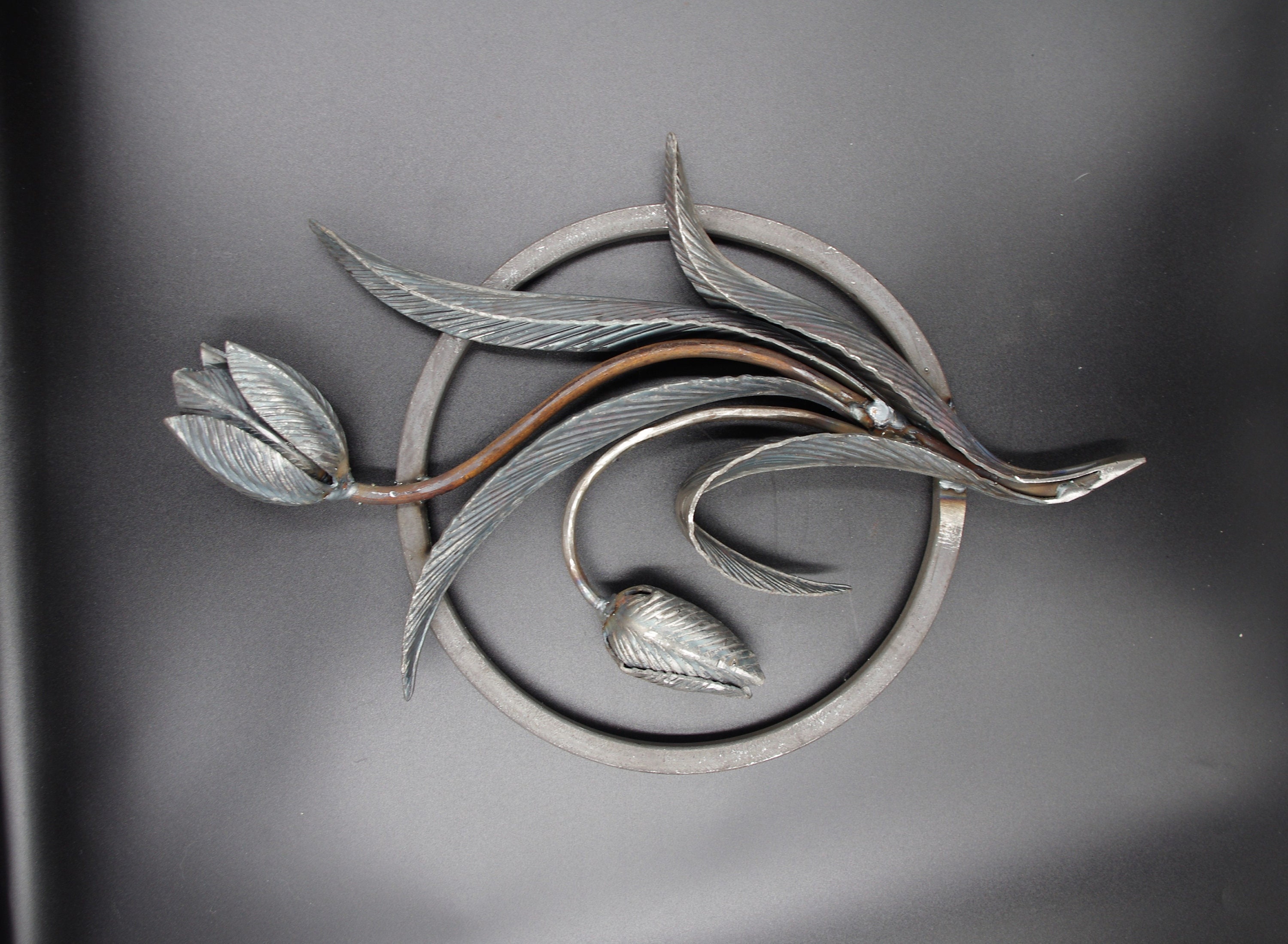 Tulips Steel Rosette, Wall Decor, Metal Craft Work, Architecture Decor ...