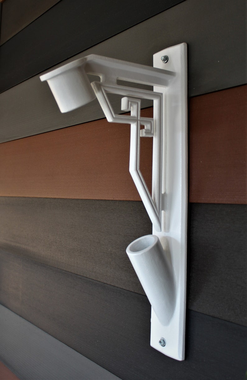 Beautiful Huge Cast Aluminum Flag Holder Wall Mounted - Etsy