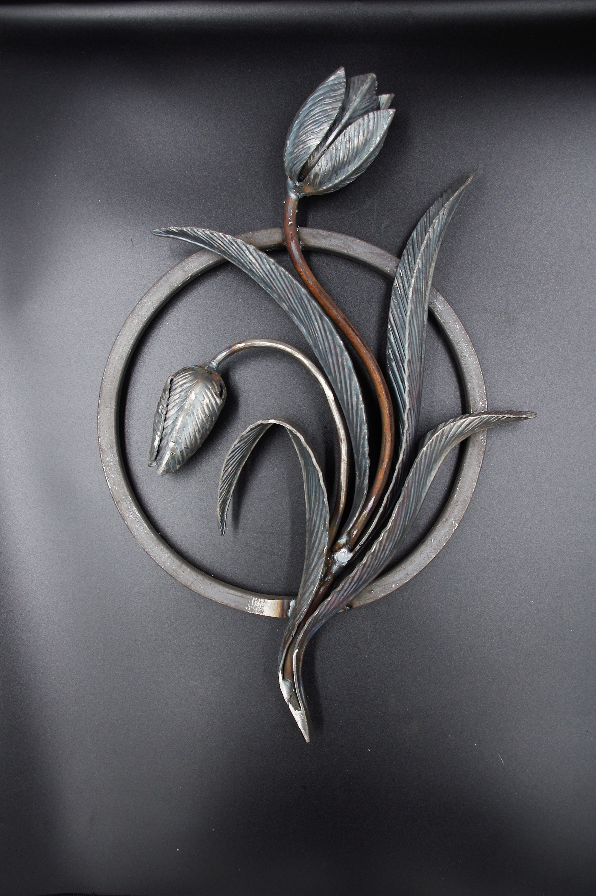 Tulips Steel Rosette, Wall Decor, Metal Craft Work, Architecture Decor ...