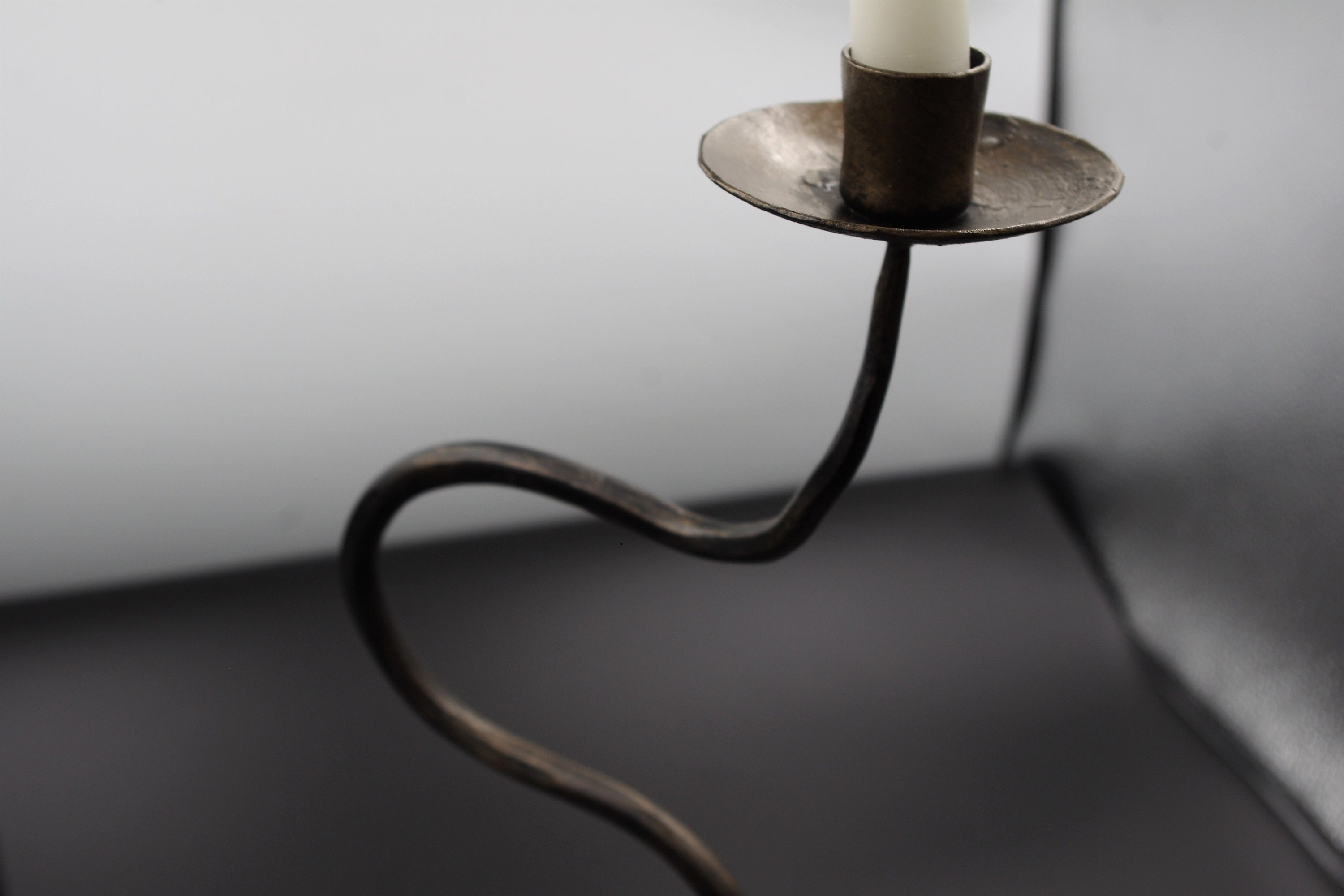 Forged Standing Type Candlestick Wrought Iron Hand Forged | Etsy UK