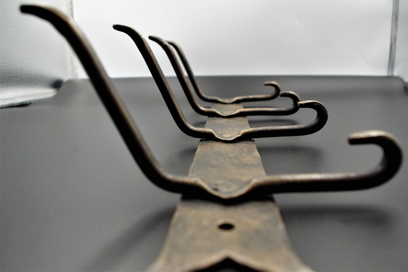 Coat Rack Wall Mounted | Hand Forged | Wrought Iron | Black and Golden ...