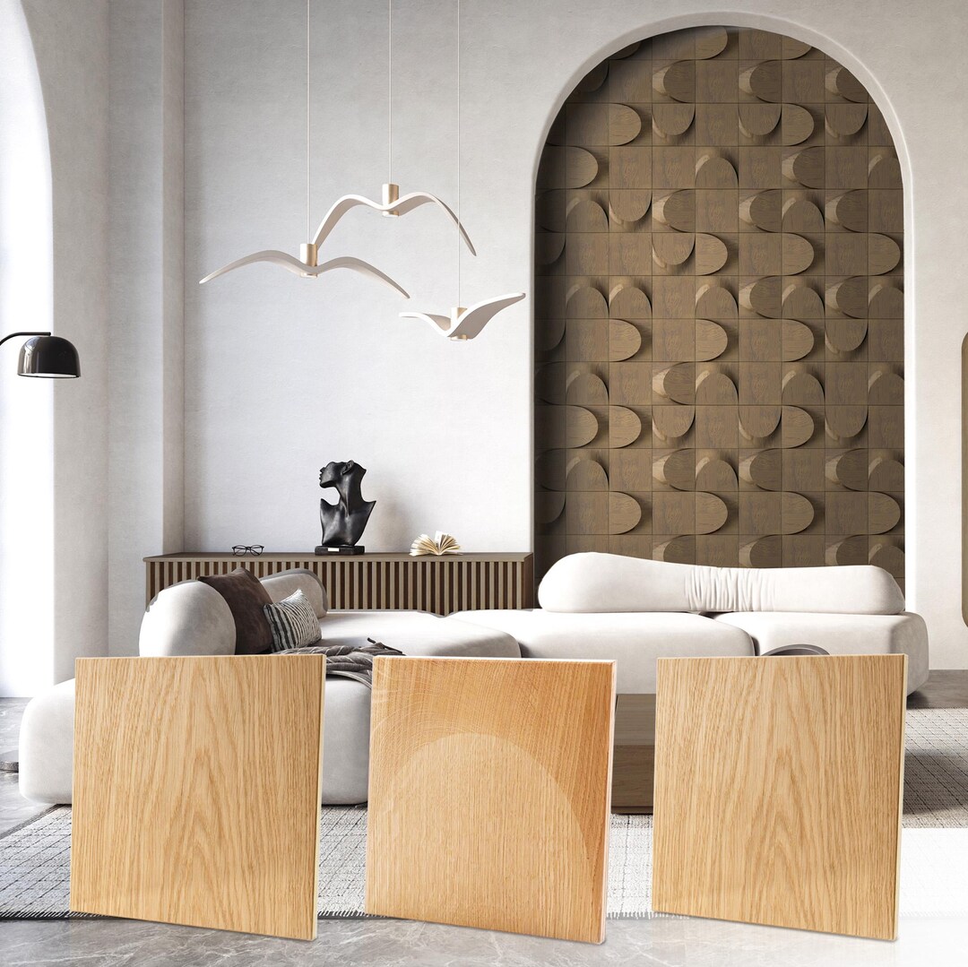 2x 2D + 3D Wood Panel Accent Wall Wall Panels Wall Paneling Wall Panel ...