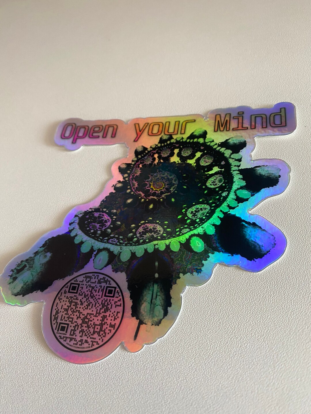 10pcs - Holographic Fractal Spiral Sticker - Psychedelic Visuals With ...