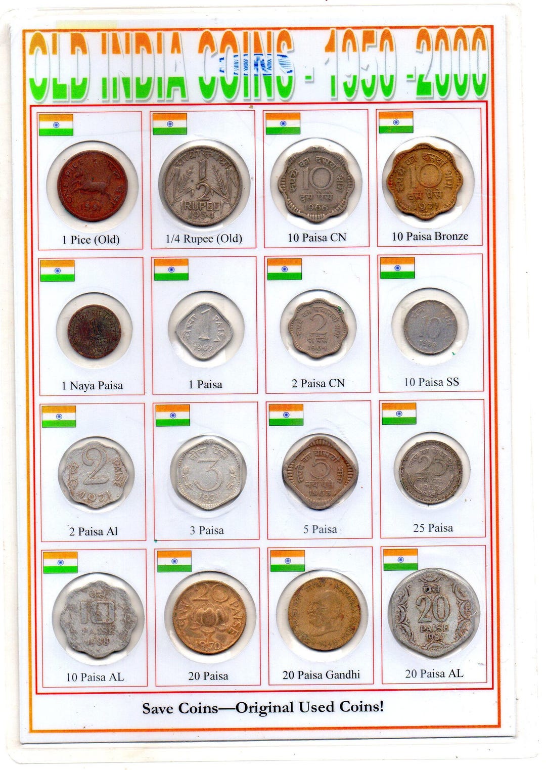 Lot 16 PCS India Vintage Paise Pice Rupee Rare Old Coins 1950-2000 - Etsy