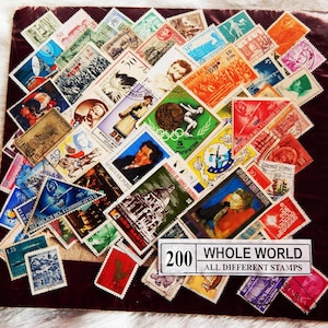 Stamp Album Stock Book 8 Pages + 50 PCS Different World Triangle Stamps ...