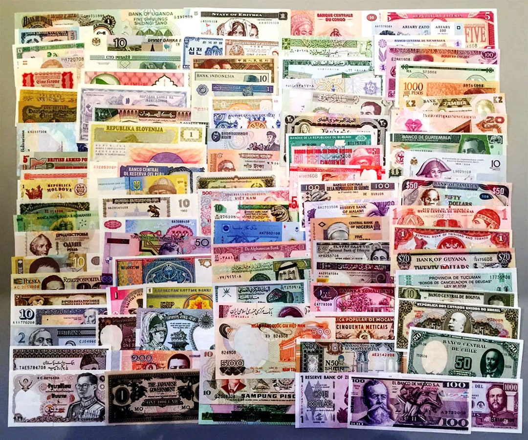 Lot 60 PCS Different World Banknotes From 60 Countries Bundle Original ...