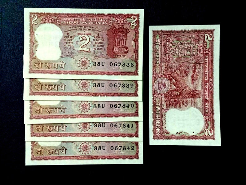 Buy Lot 25 PCS 1970-80s India 2 Rupees Tiger Old Vintage UNC Online in ...