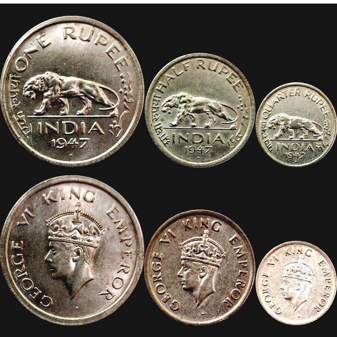 1947 British India King George V1 Antique Coins Republic India RBI ...