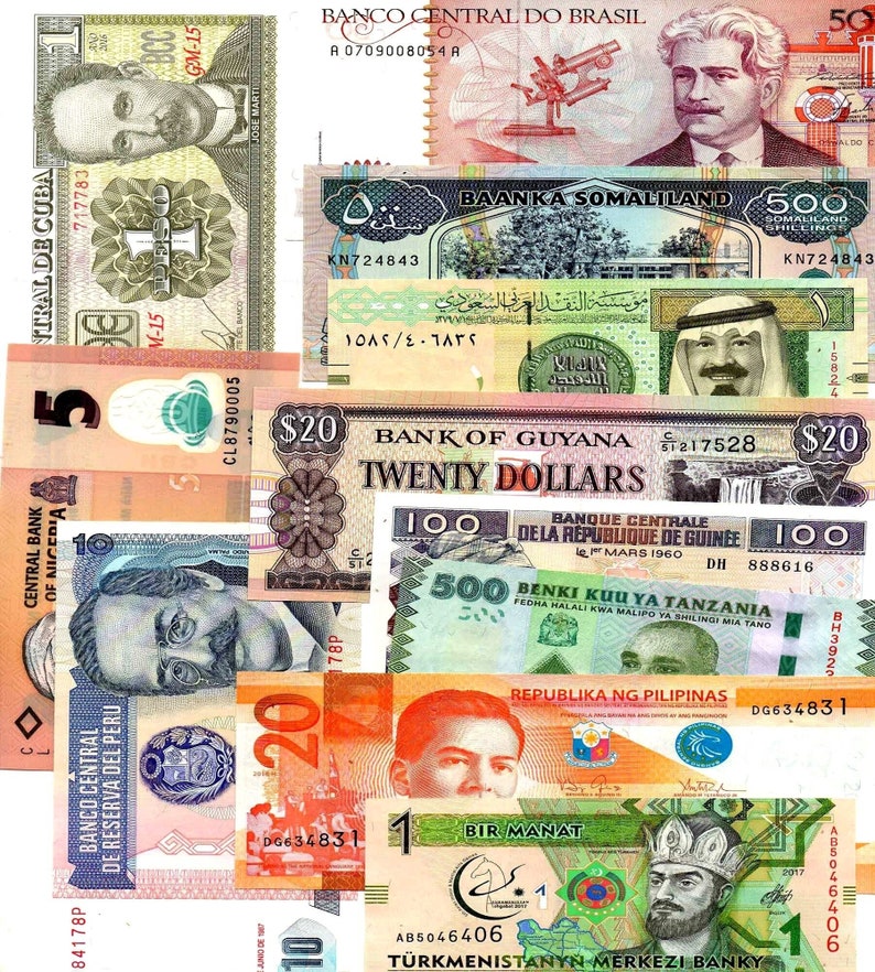 Lot 60 PCS Different World Banknotes From 60 Countries Rare UNC ...