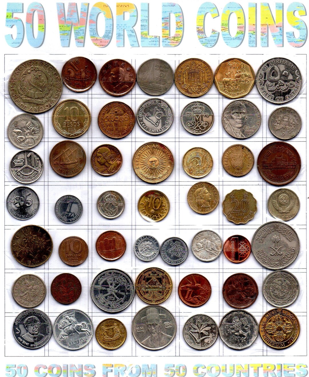Lot 50 PCS World Wide Foreign Coins From 50 Different - Etsy