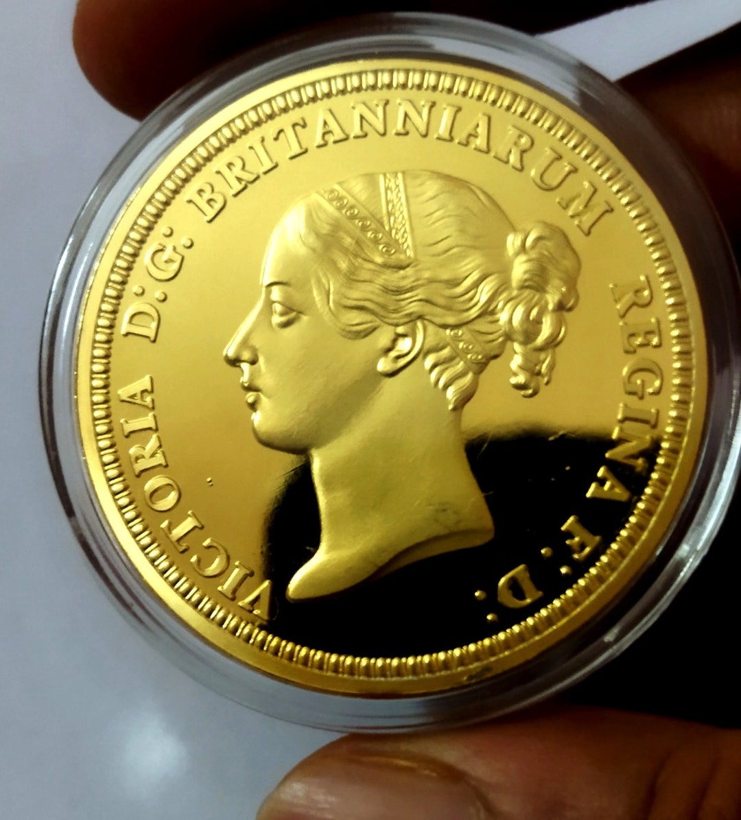 1839 Victoria UNA and Lion British UK 1oz 24kt Gold Plated Antique ...