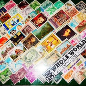 Stamp Album Stock Book 8 Pages + 50 PCS Different World Triangle Stamps ...