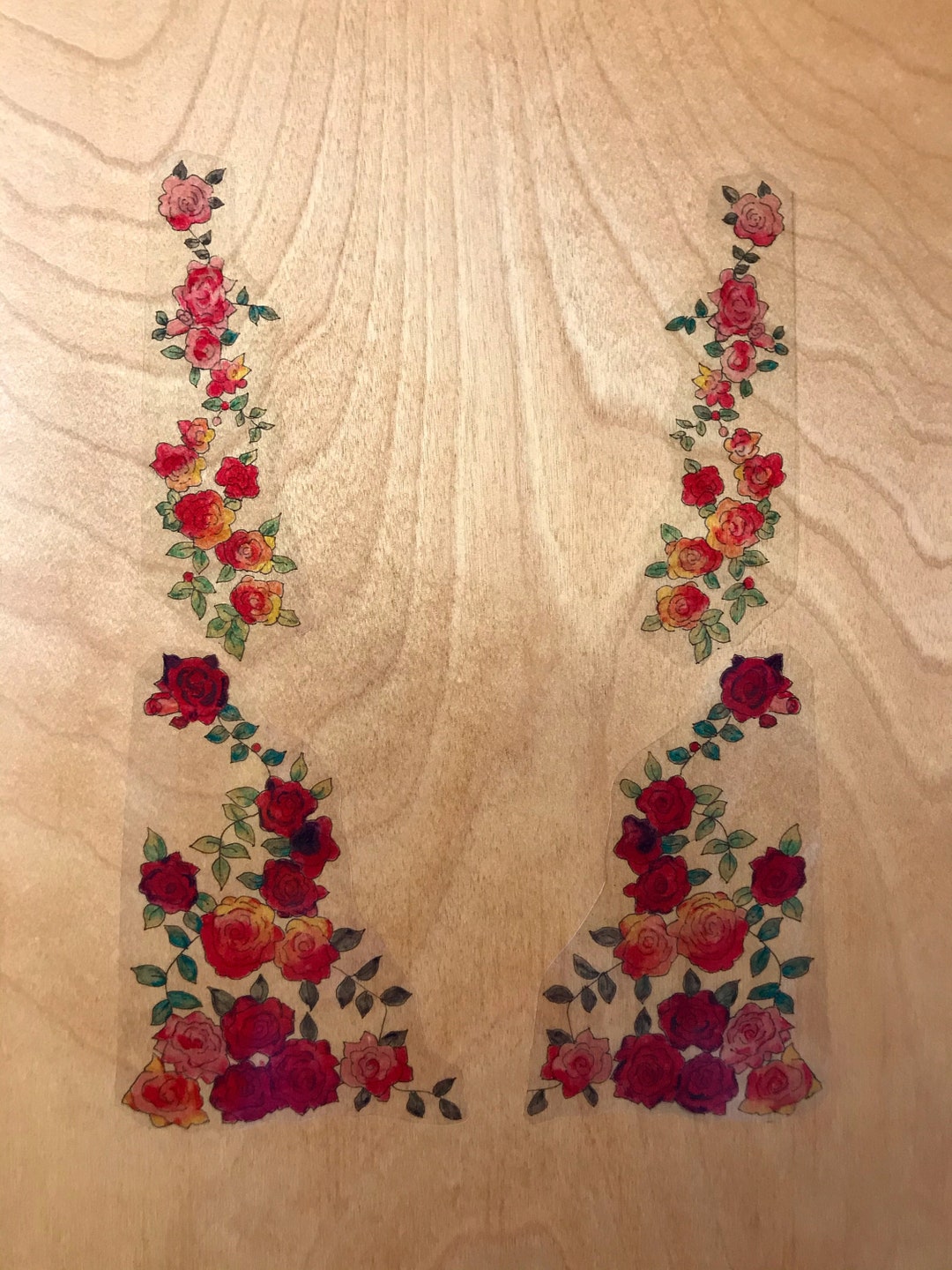 Harp Soundboard Decals: Climbing Rose Design - Etsy