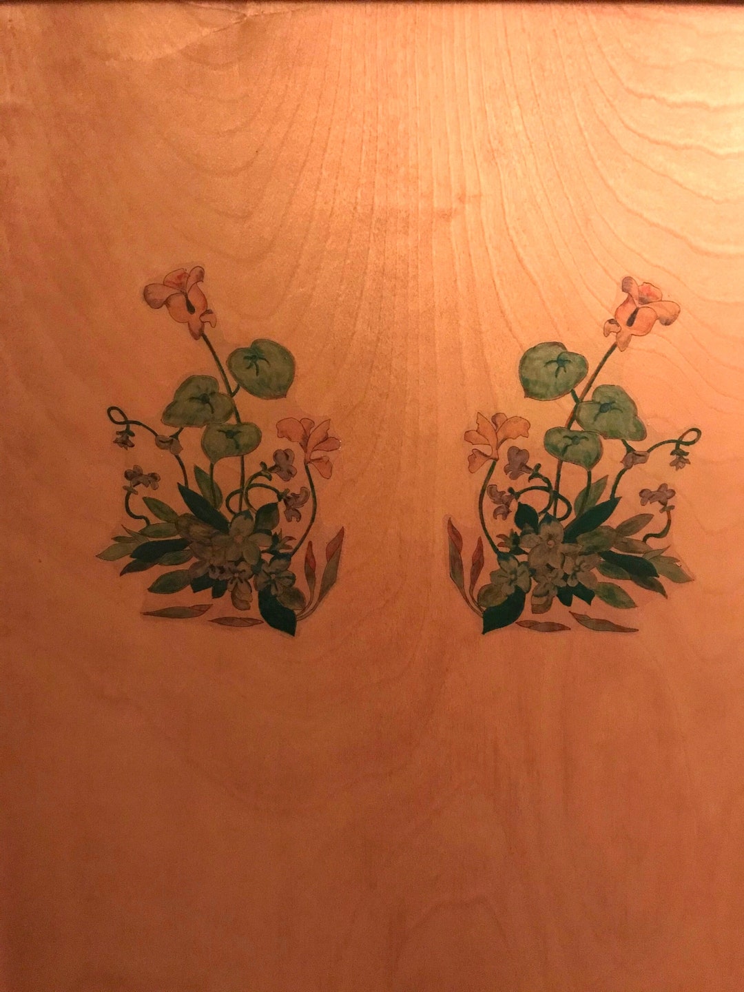 Victorian Lilies Harp Soundboard Decal - Hand Painted Design, Set of 2 ...