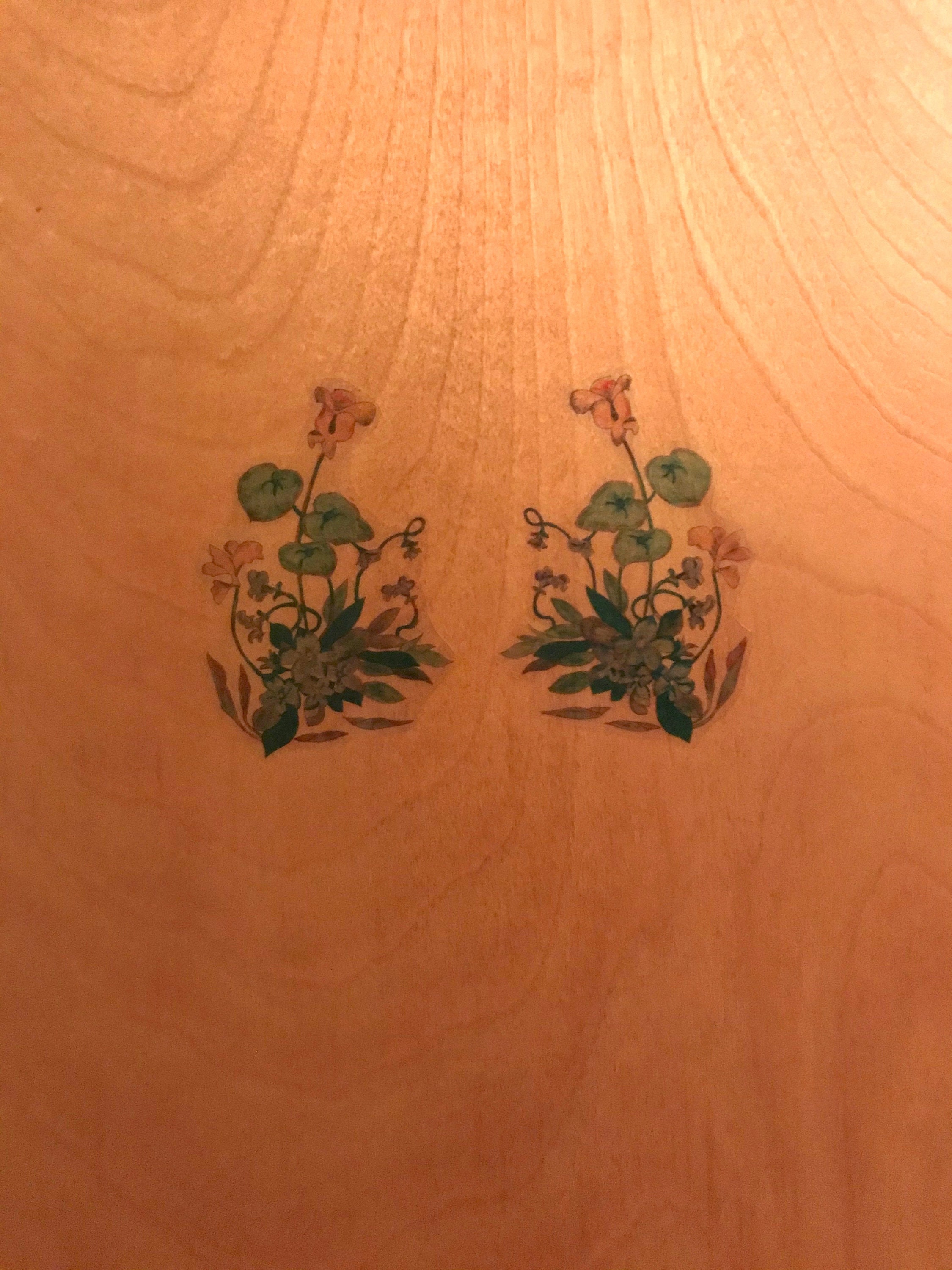 Victorian Lilies Harp Soundboard Decal - Hand Painted Design, Set of 2 ...