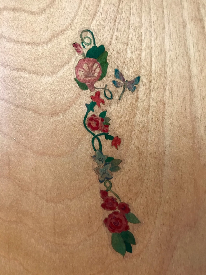 Dragonfly Floral Harp Decals, Clear Vinyl Soundboard Stickers (set of 2 ...