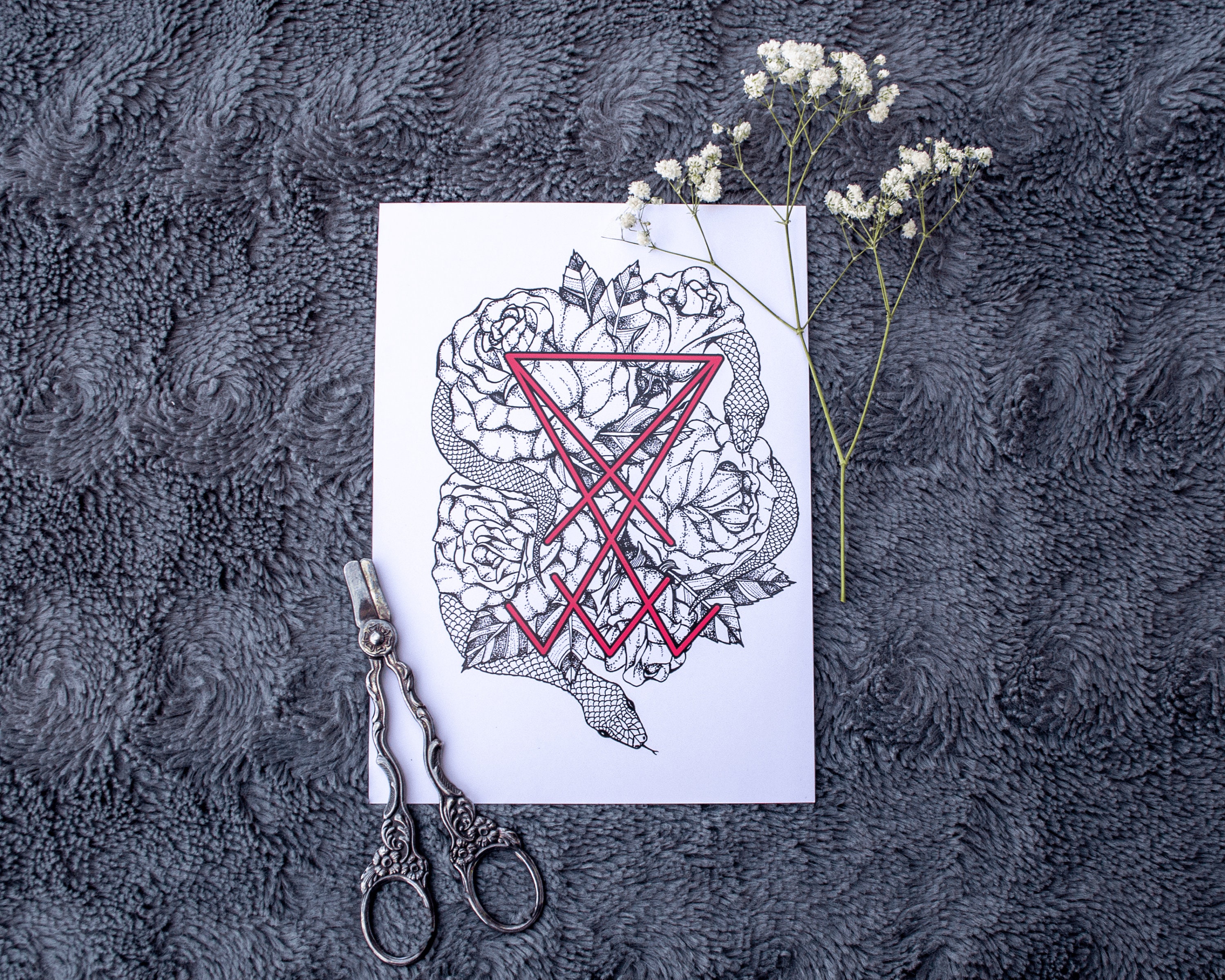 Prints Home & Living Wall Décor Heart of Lucifer Occult Art Print etna ...