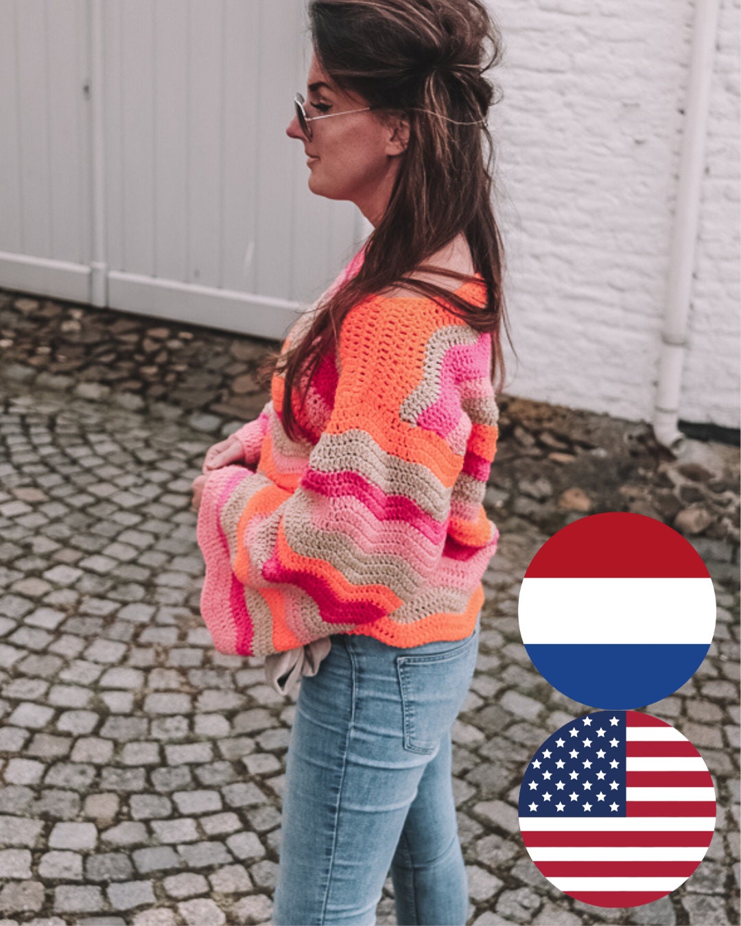 Crochet Pattern Oversized Sweater - Waves Sweater - Bow Sweater - (US ...