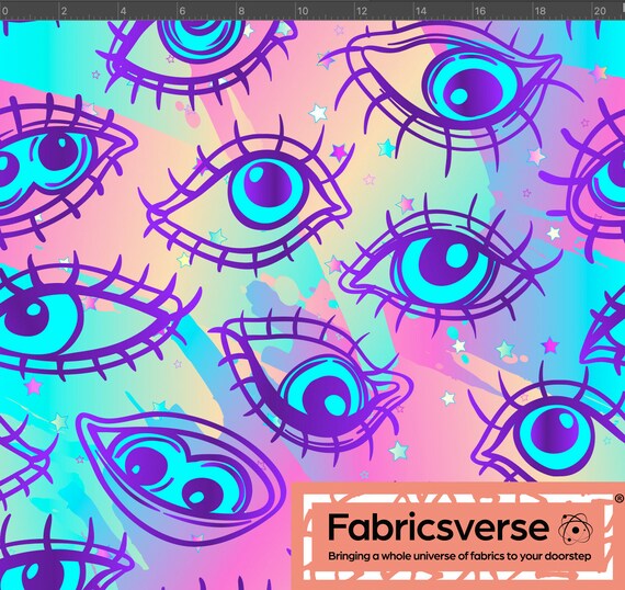 Eye Printed Fabric.recycled Spandex 4 Way Stretch Fabric | Etsy