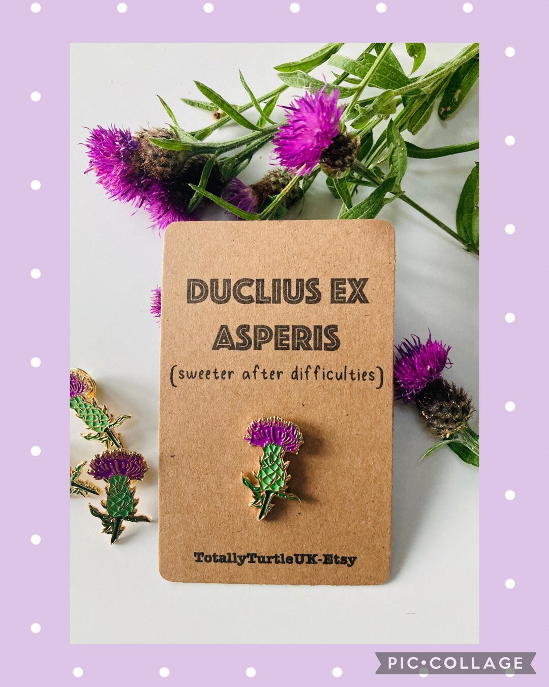 Purple Thistle Enamel Pin Badge - Etsy