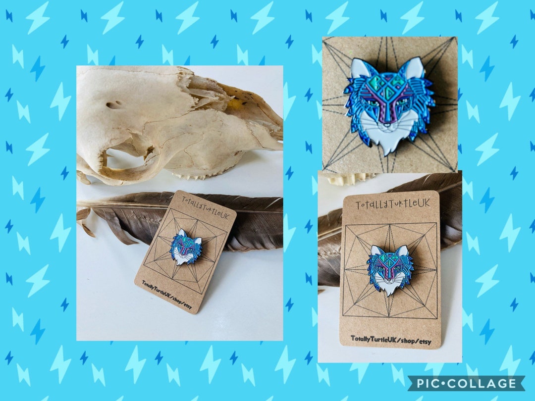 Celestial Arcane Wolf Geo Enamel Pin - Etsy
