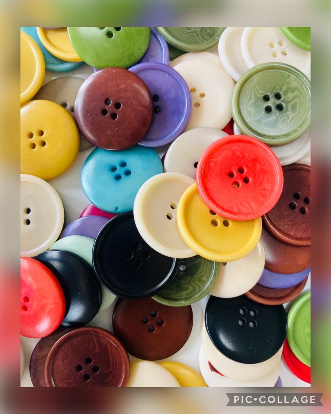 Large Plastic Buttons Assorted Colours - Etsy