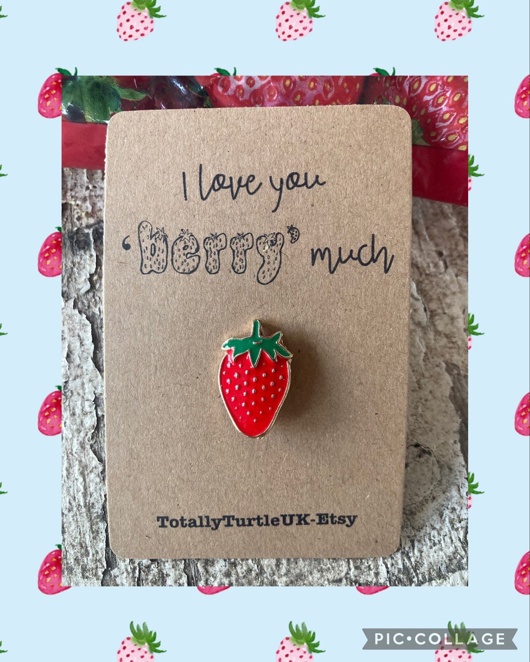 Strawberry Enamel Pin Badge Gift - Etsy