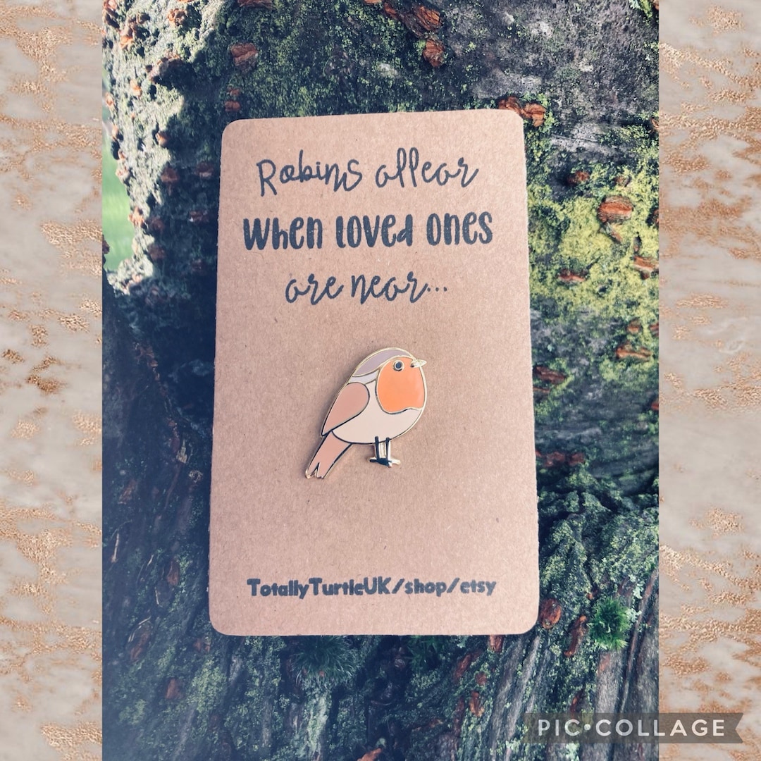 Robin Red Breast Enamel Pin Badge in Memory Remembrance Winter Gift - Etsy