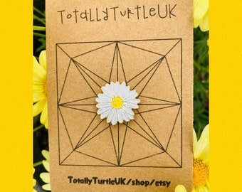 White Daisy Hard Enamel Pin Badge a Great Gift for Flower | Etsy