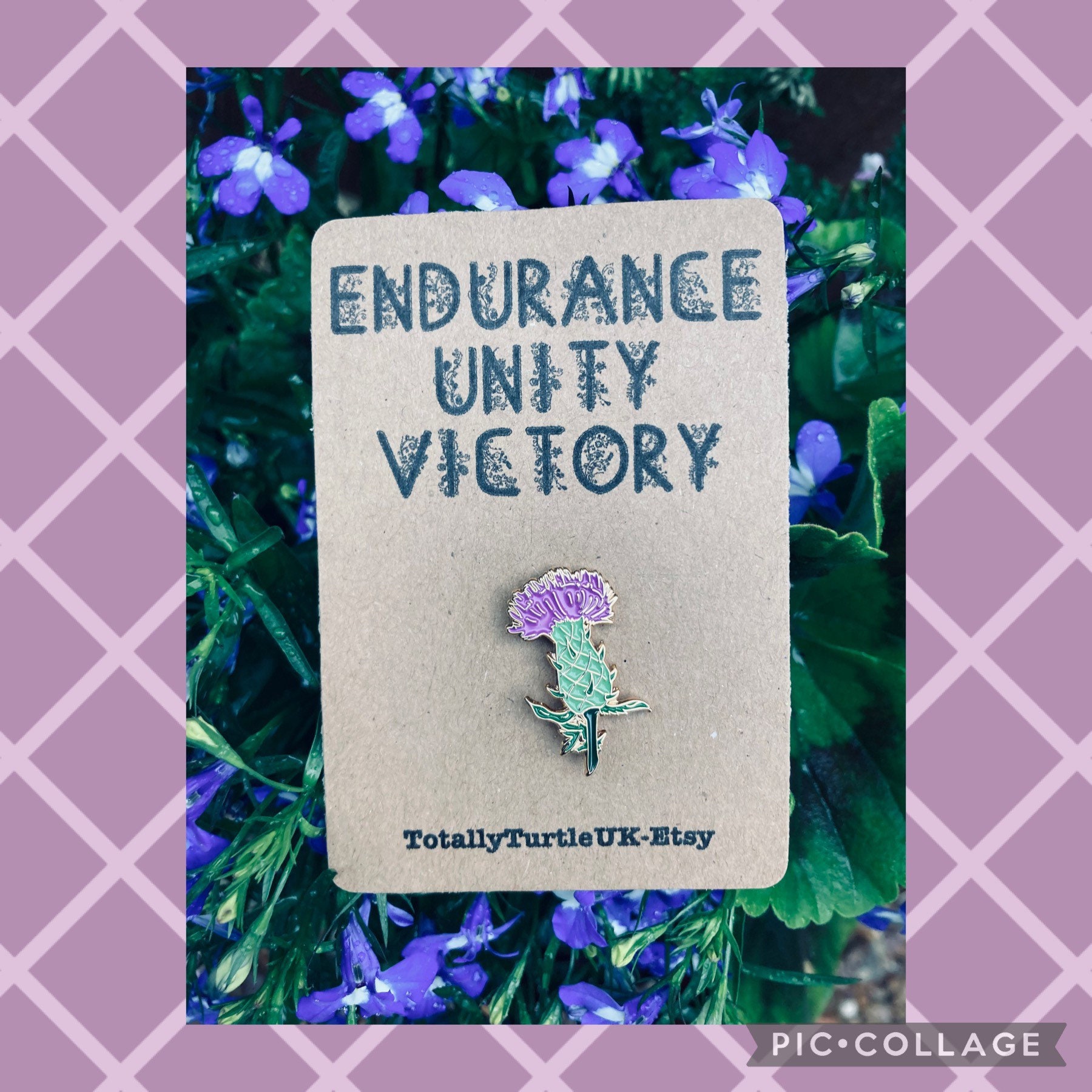 Purple Thistle Enamel Pin Badge - Etsy