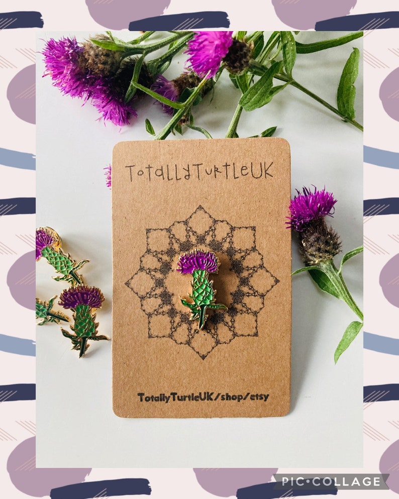 Purple Thistle Enamel Pin Badge - Etsy
