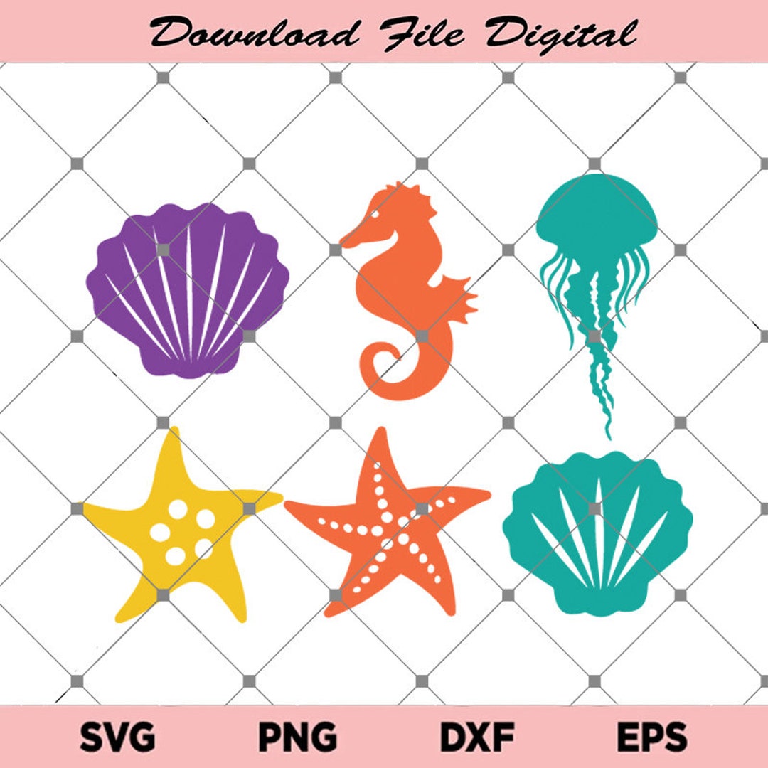 Ocean Animals Bundle SVG Seashell Svg Starfish Svg Seahorse - Etsy