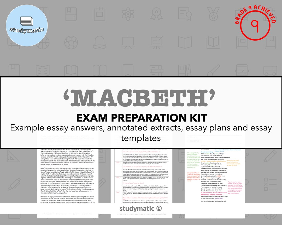 GCSE English Literature: 'macbeth' Exam Preparation Kit - Etsy