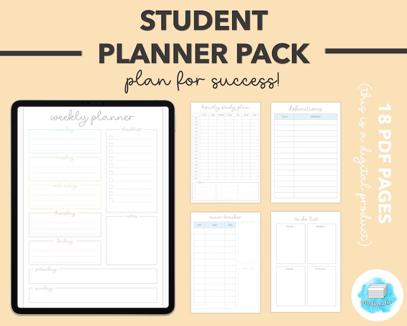 STUDENT PRINTABLE PLANNER 2021 | Instant Download | Digital Planner for ...