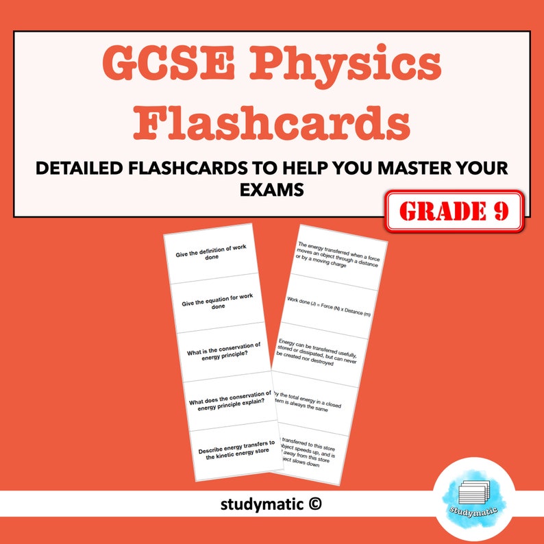 GCSE Physics Flashcards | Etsy