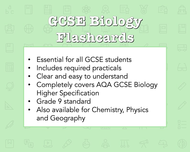 GCSE Biology Flashcards - Etsy UK