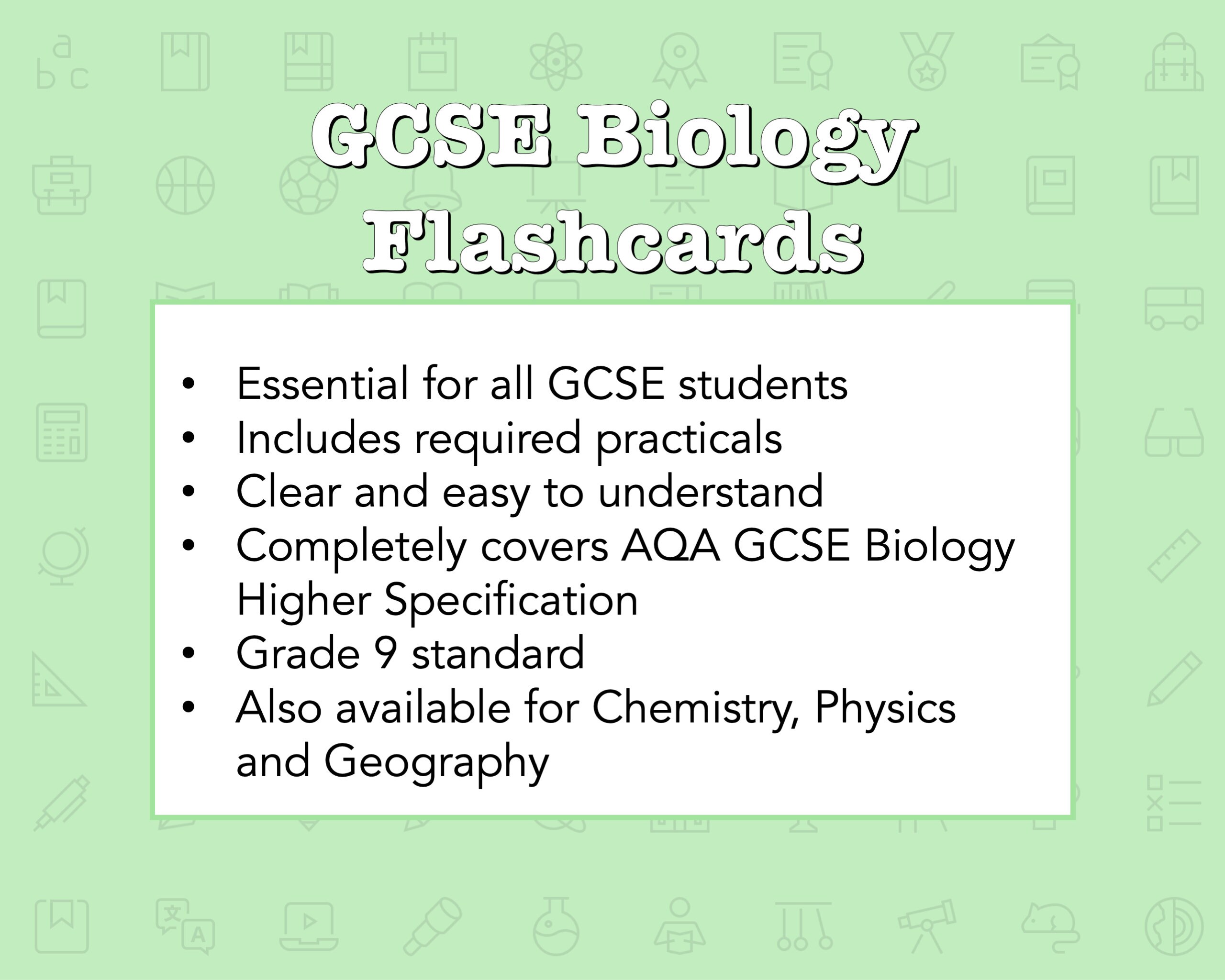 GCSE Biology Flashcards - Etsy UK