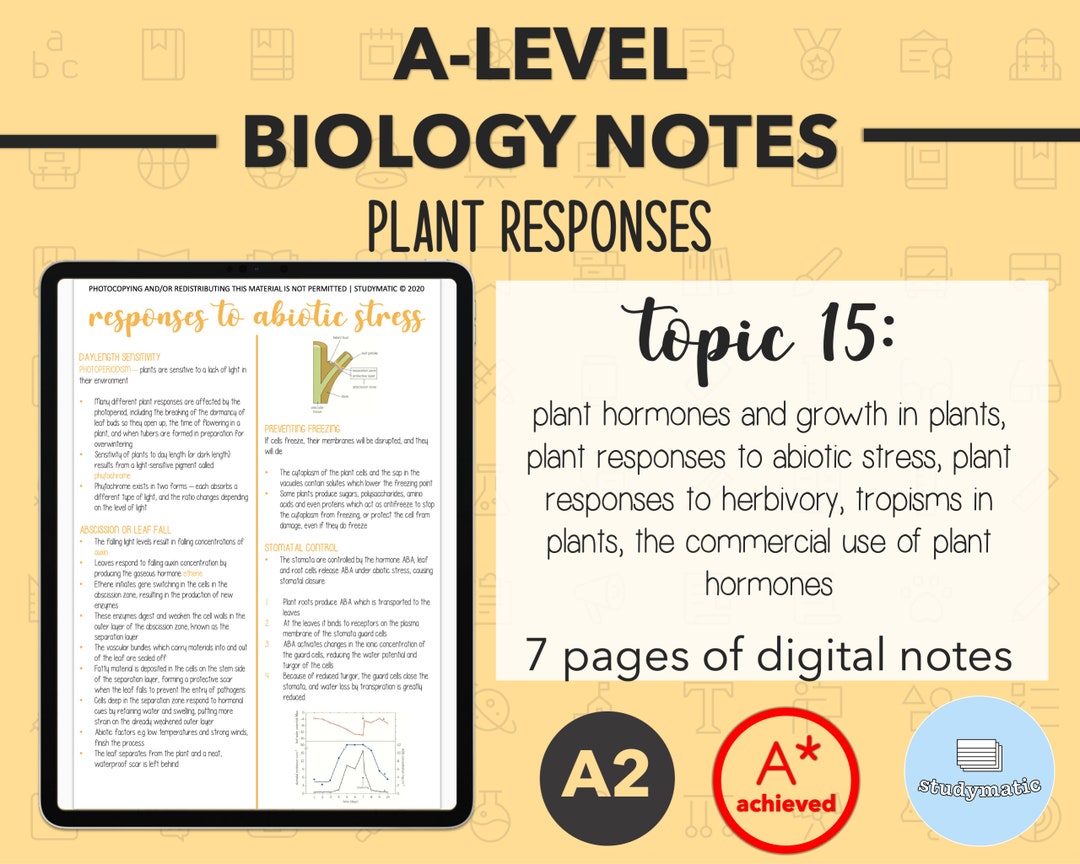 BIOLOGY NOTES A LEVEL: Plant Responses - Etsy