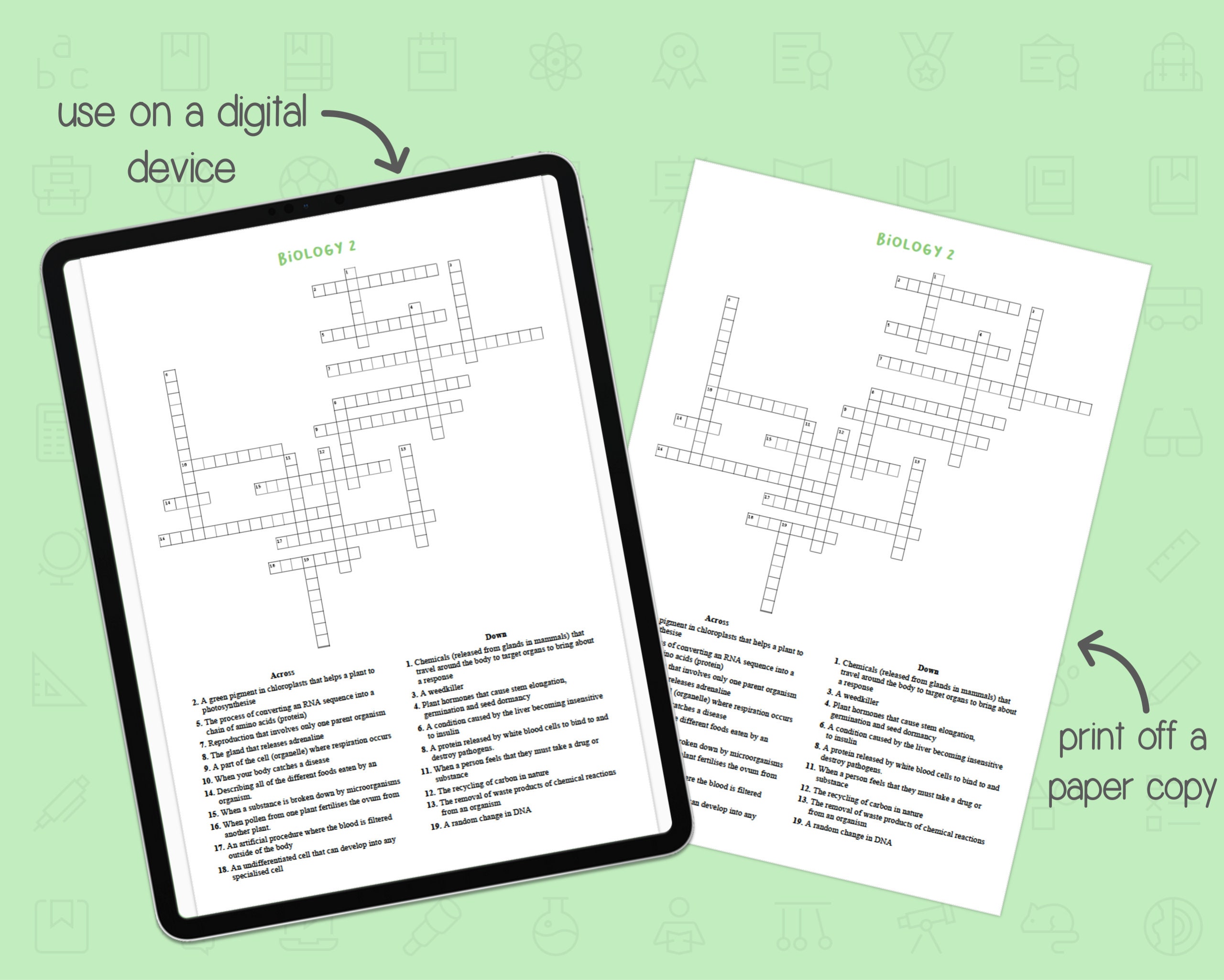 GCSE Biology Revision Crosswords - Etsy