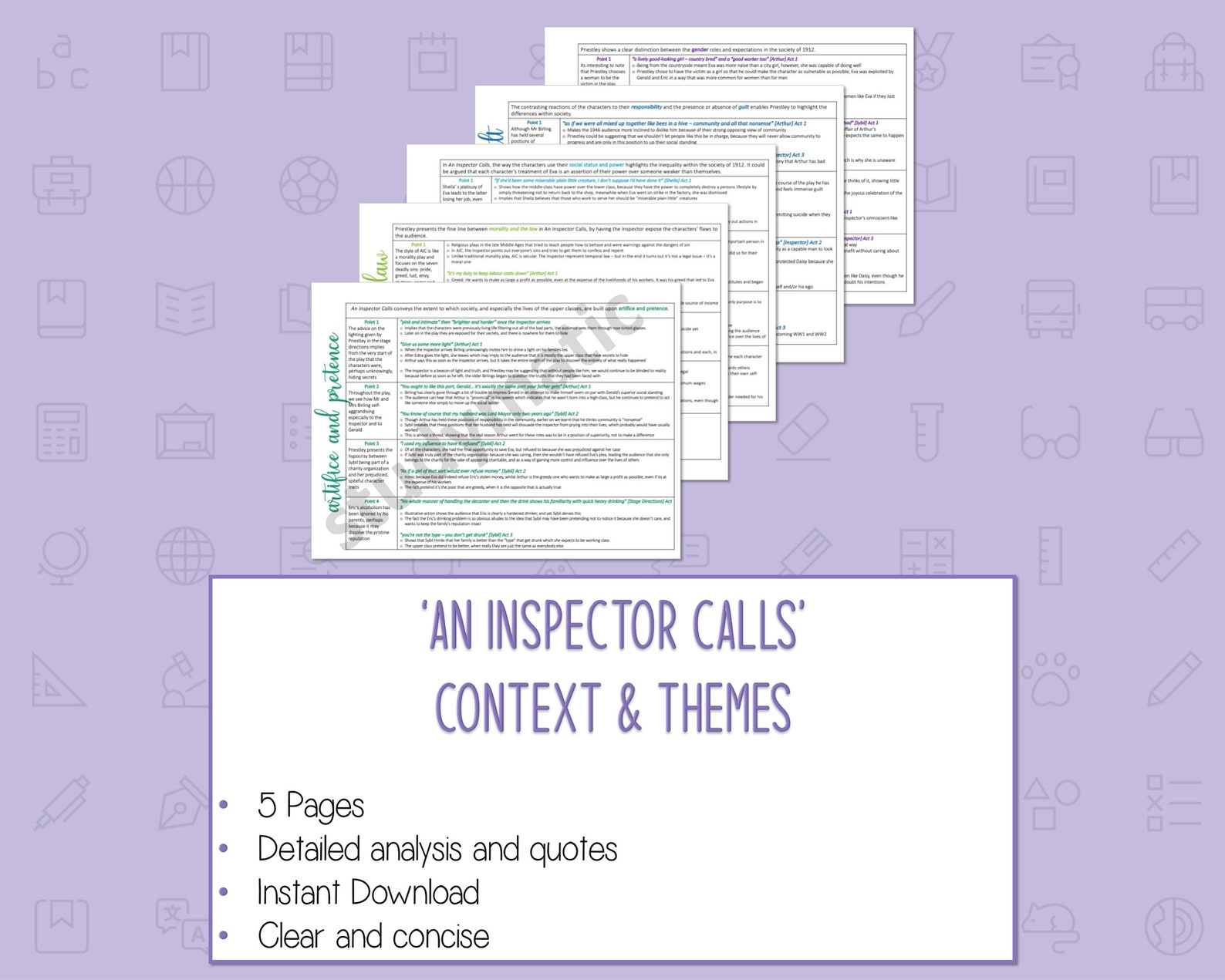 Sheila Mind Map An Inspector Calls Gcse English Study