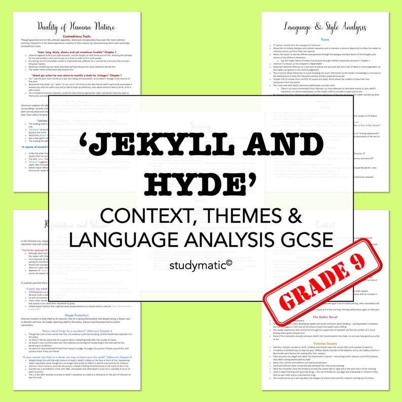 GCSE English Literature: 'jekyll and Hyde' Context, Themes & Language ...