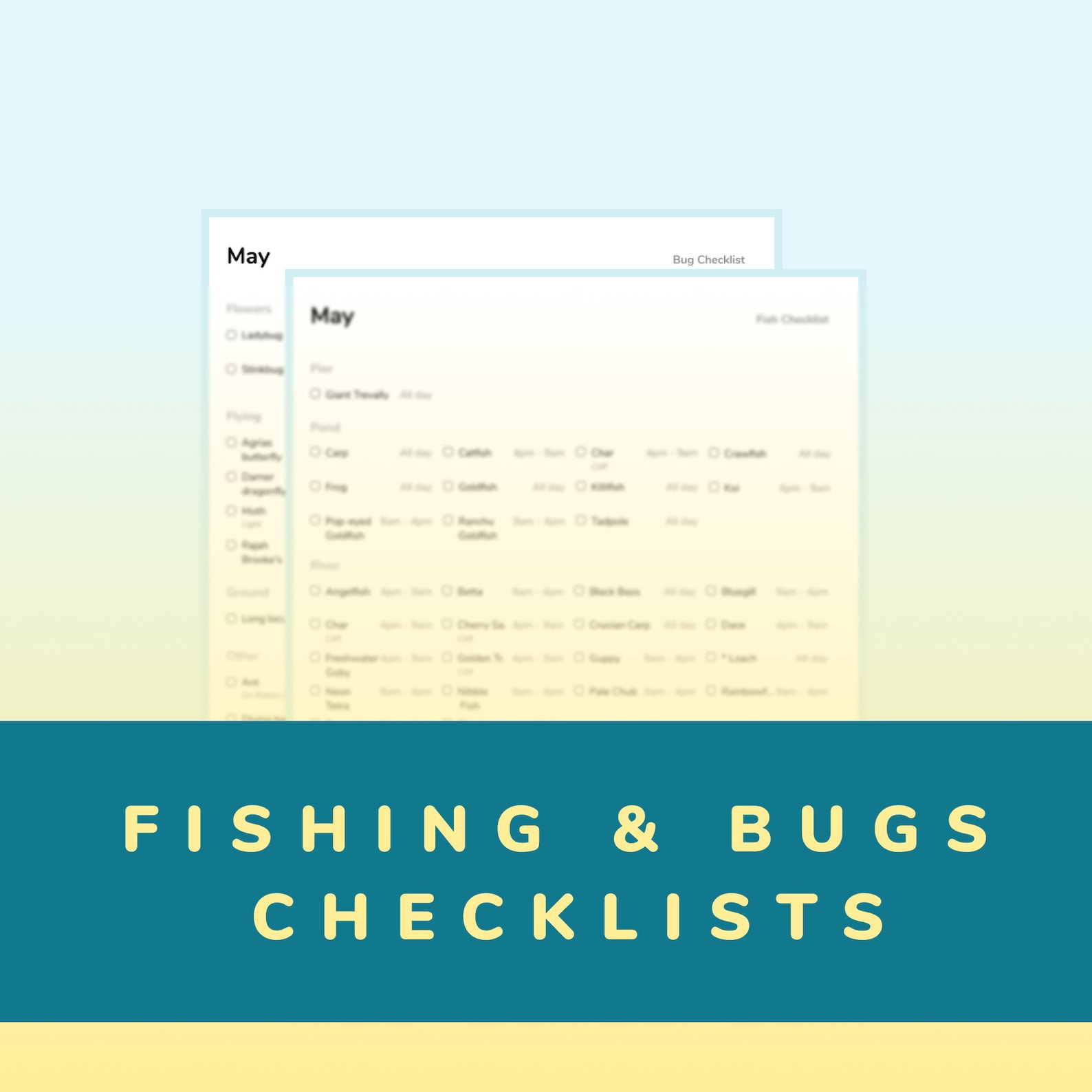 Animal Crossing: New Horizons Printable Checklists, May - Etsy