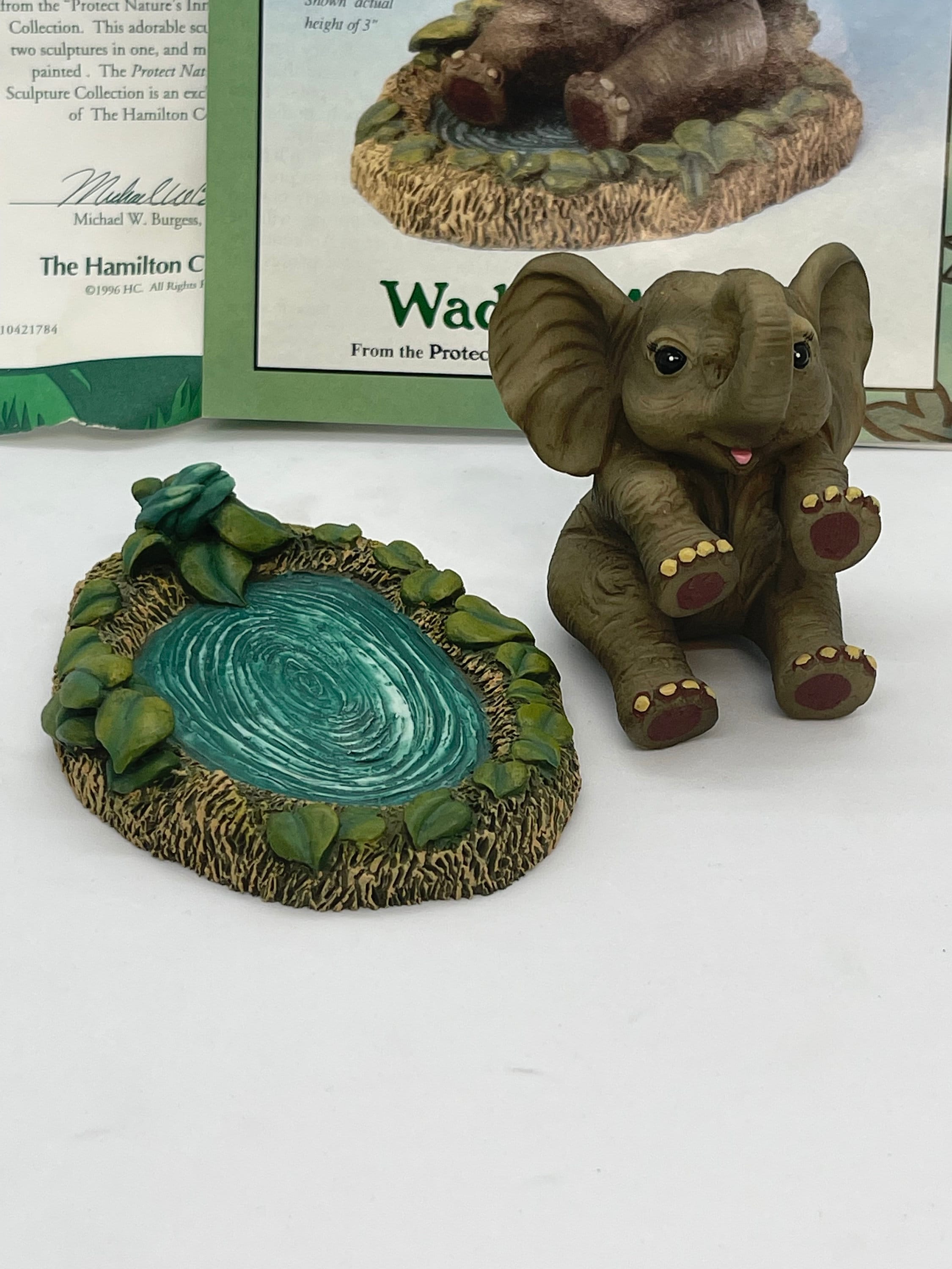 Vintage Hamilton Collection 2pc Elephant Figurine ~ Wading' Around - Etsy