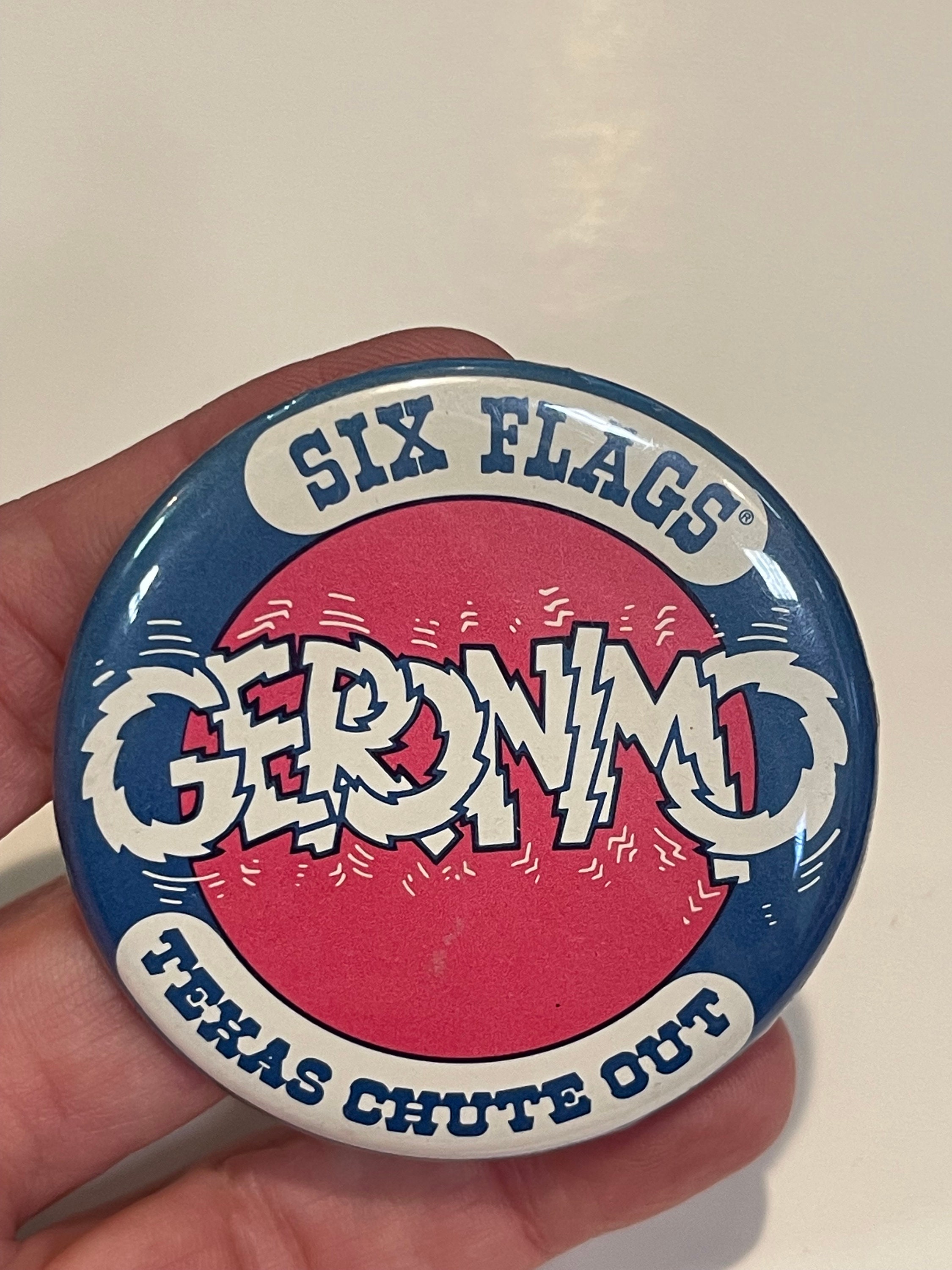 Vintage Six Flags Geronimo Texas Chute Out Button - Etsy