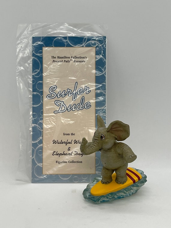 Vintage Hamilton Collection Elephant Days Surfer Dude - Etsy